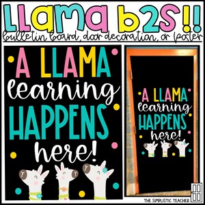 Llama Classroom Decor Poster: Bulletin Board Door Decoration - Etsy