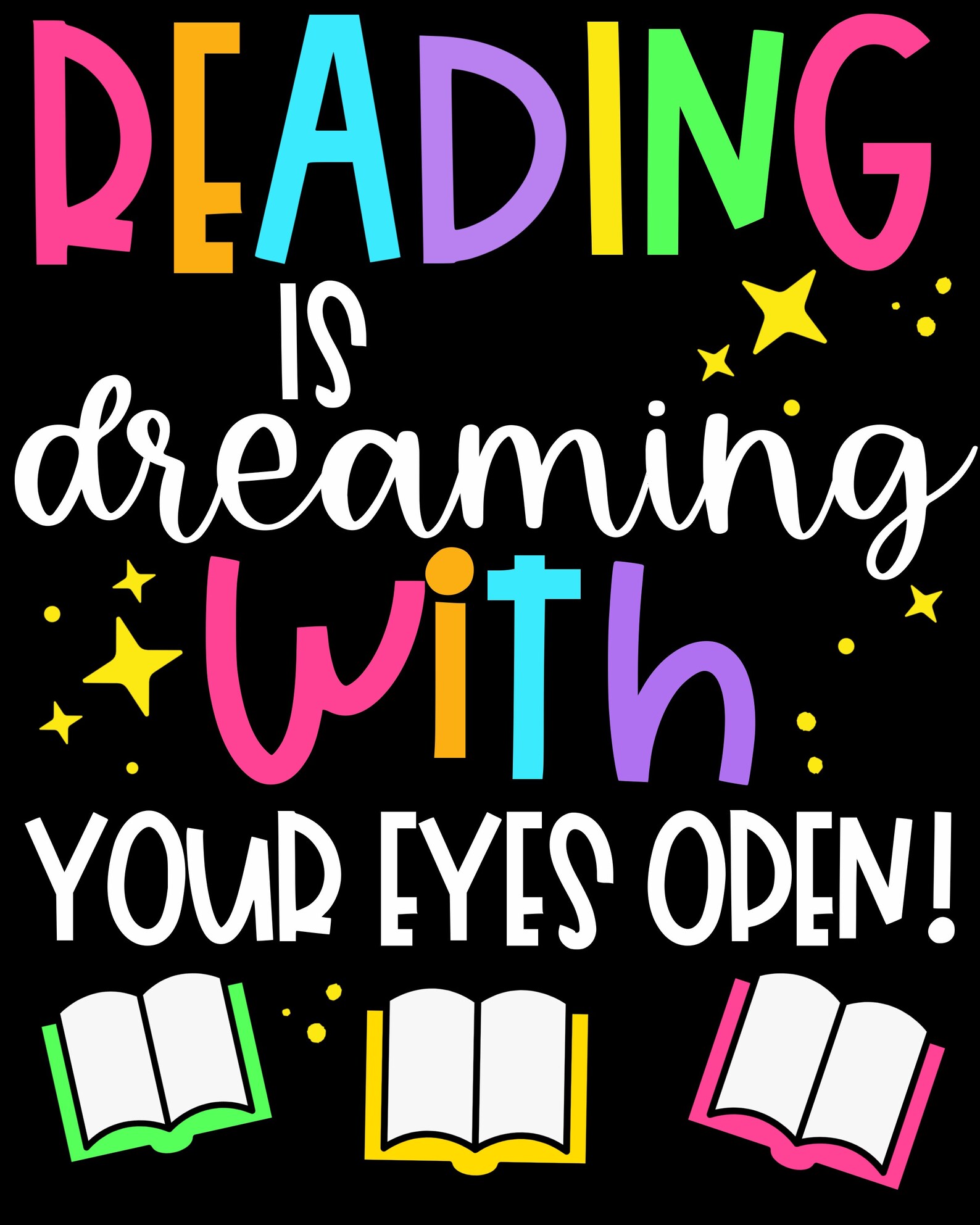 READING IS DREAMING Classroom Library bulletin Board door - Etsy