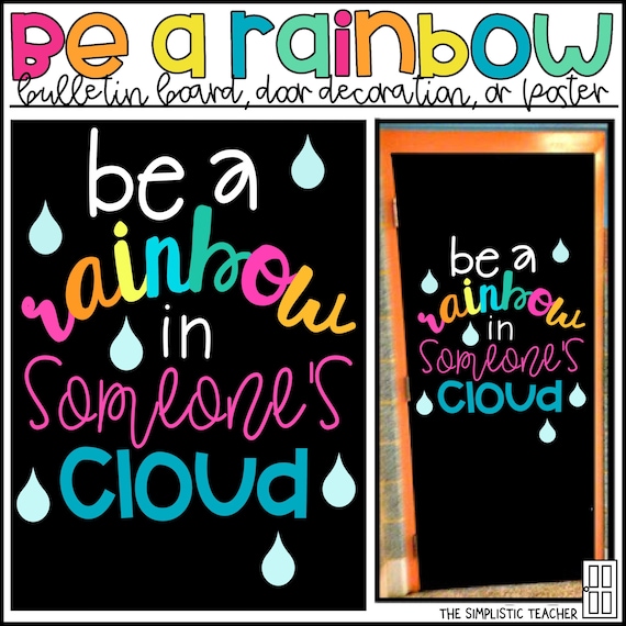 CLOUD DOOR DECOR Rainbow Door Sign Colorful Letters | Etsy