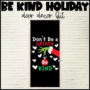 BE KIND GRINCH Teacher Door Kit-christmas Classroom Door Decor ...