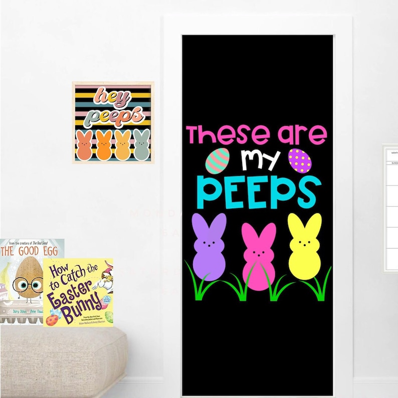Peeps Easter Door Decor: Classroom Bulletin Board Designs - Etsy