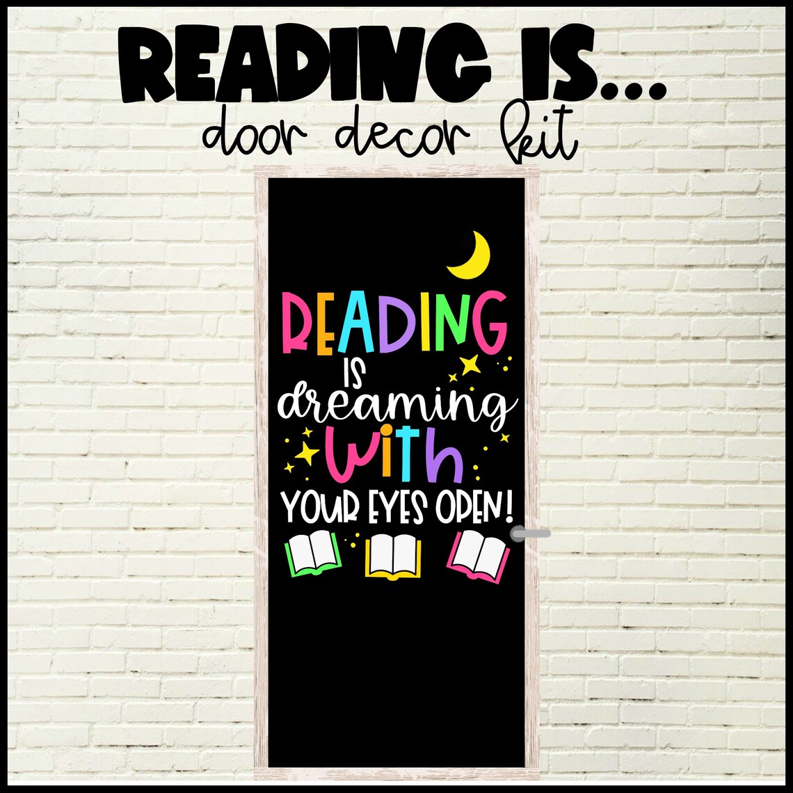 READING IS DREAMING Classroom Library bulletin Board door | Etsy
