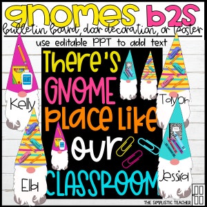 CLASSROOM DOOR DÉCOR - Gnome Door Décor - Back to School Décor ...