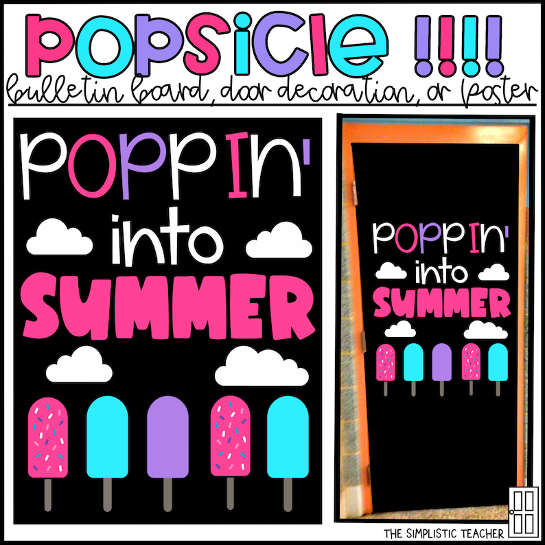 Popsicle Summer Classroom Door Decor: Bulletin Board Kit - Etsy