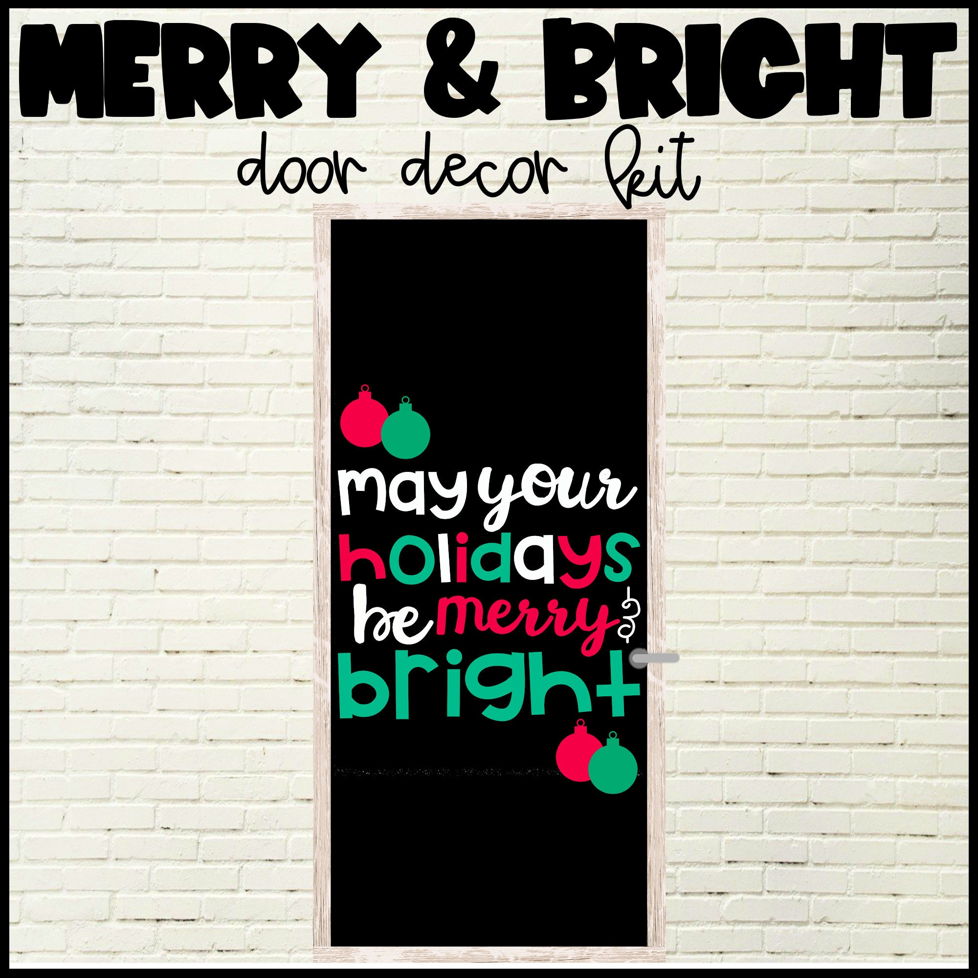 Merry Christmas Classroom Door Sign: Holiday Bulletin Board Decor - Etsy