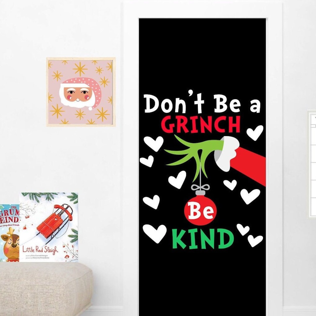 BE KIND GRINCH Teacher Door Kit-christmas Classroom Door Decor ...