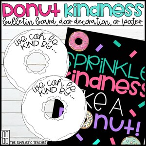 DONUT KINDNESS DECOR- Sprinkle Kindness-bulletin Board Kit-door ...