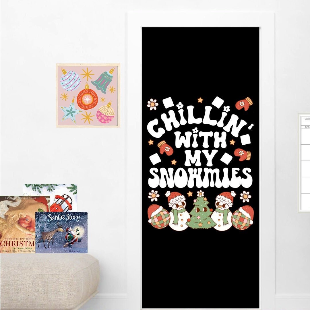 Retro Snowmies Door Decor Kit: Boho Christmas Classroom Bulletin Board ...