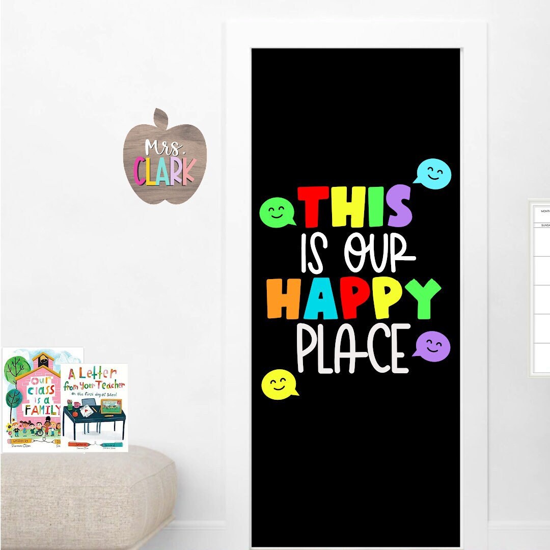 WELCOME CLASS SIGN - Happy Place - School Decorations - Colorful ...