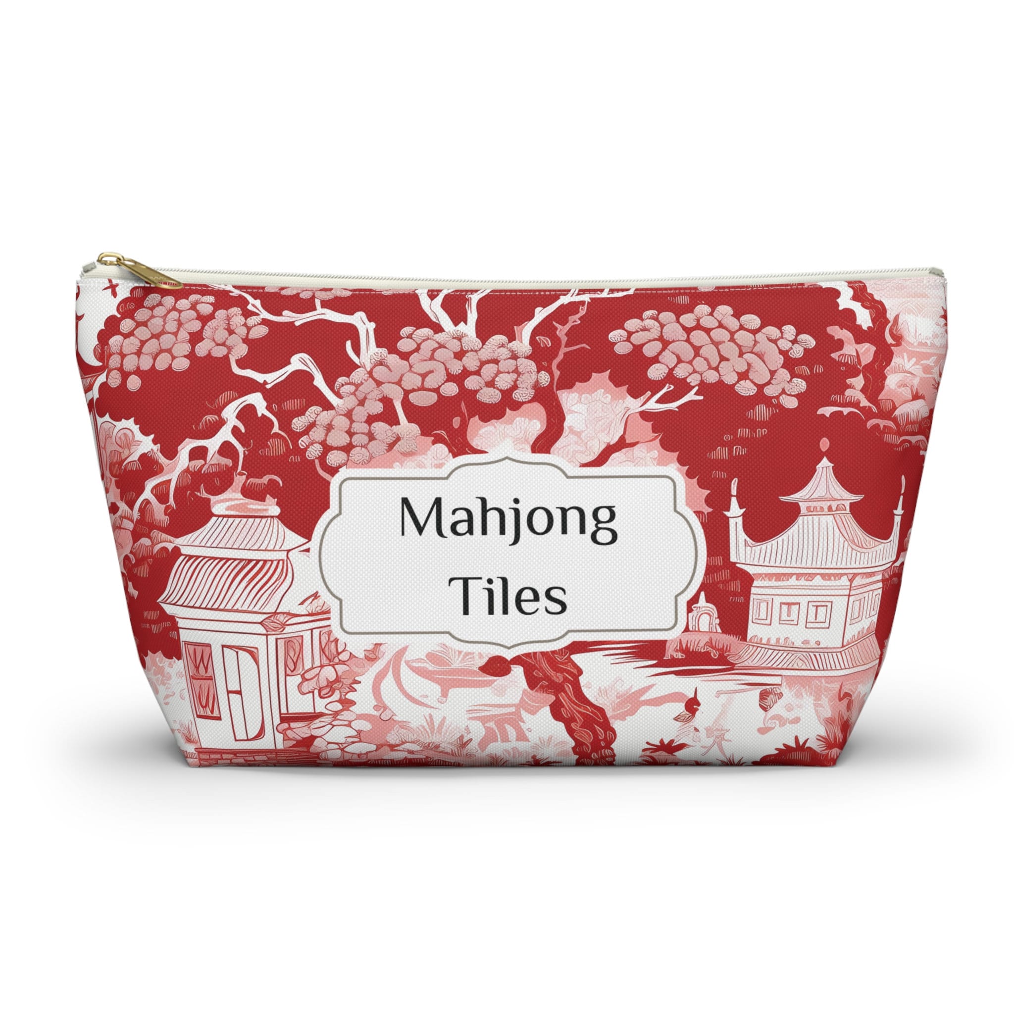 Custom Mahjong Tile Pouch Bag, Blue and White Mahjong Tile Bag ...