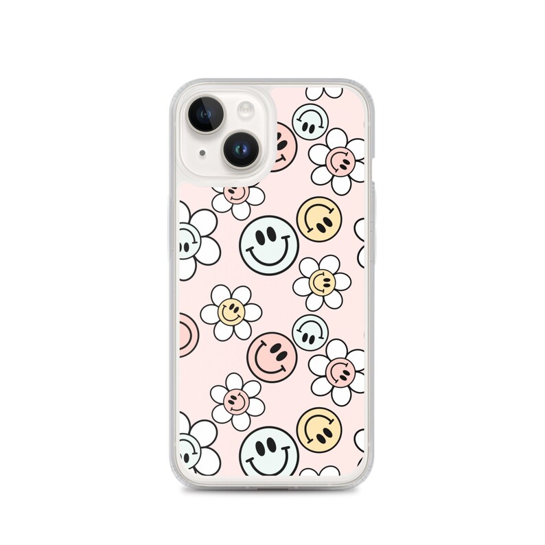 Smiley Retro Flowers iPhone Case, Smiley Face, Trending Phone Cases ...