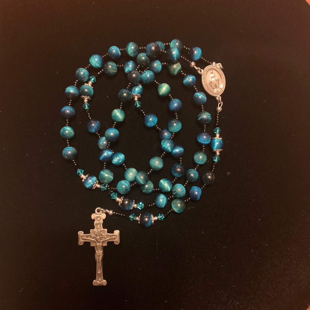 Catholic, Rosary, Tiger Eye, Crucifix - Etsy UK