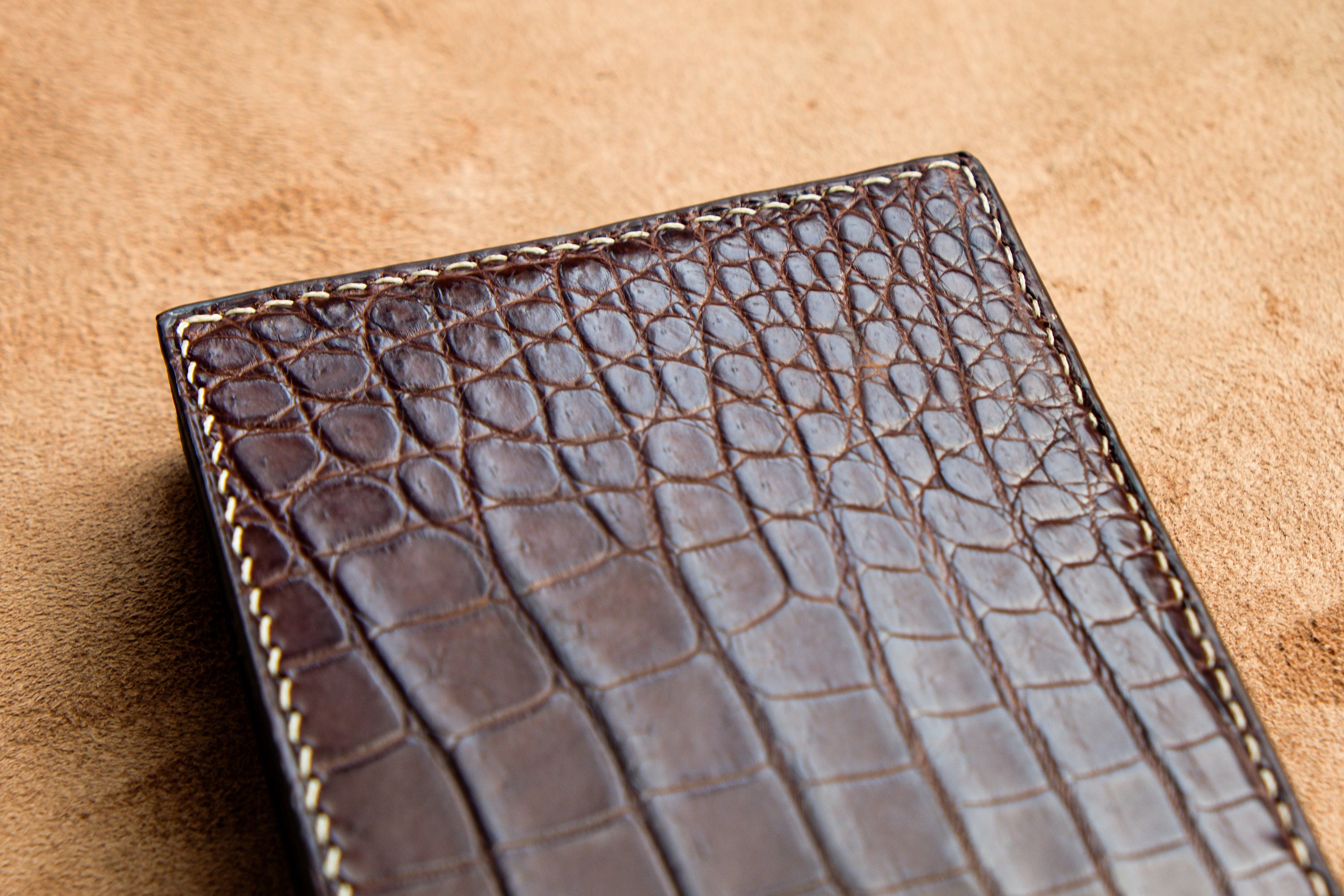 Personalized Brown Alligator Wallet Genuine Leather Bifold - Etsy