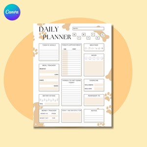Daily Planner, Printable Daily Planner, Dog Themed Printable Daily ...