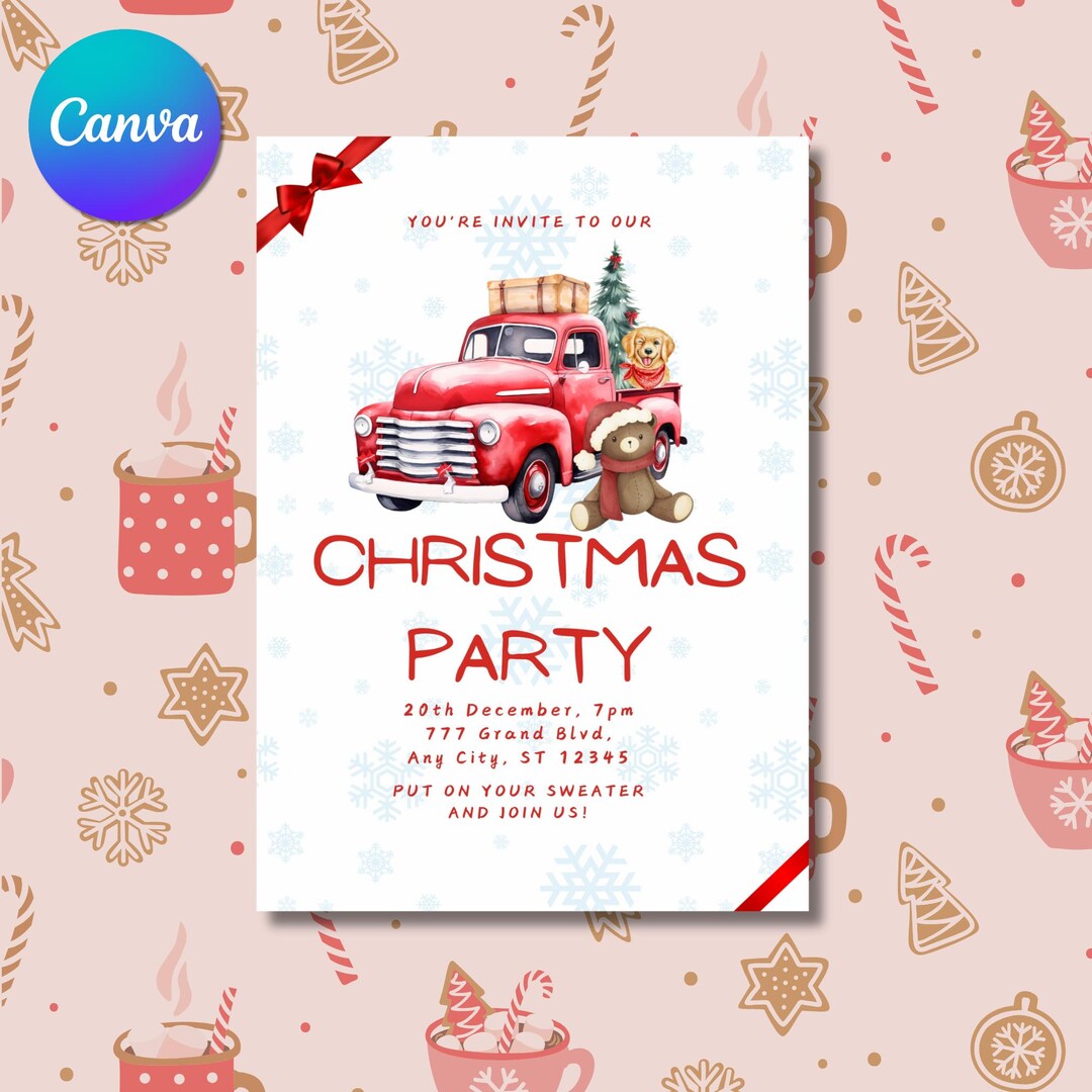 Editable Christmas Dog Card, Puppy Christmas Editable, Printable Dog ...