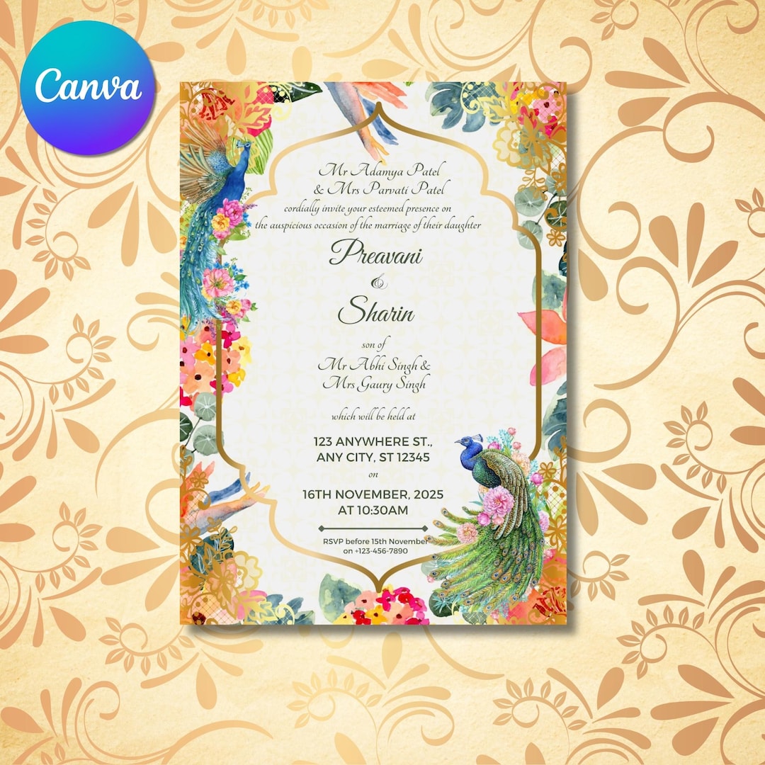 Indian Wedding Invitations Hindu Asian Mehendi Sangeet Reception Haldi ...