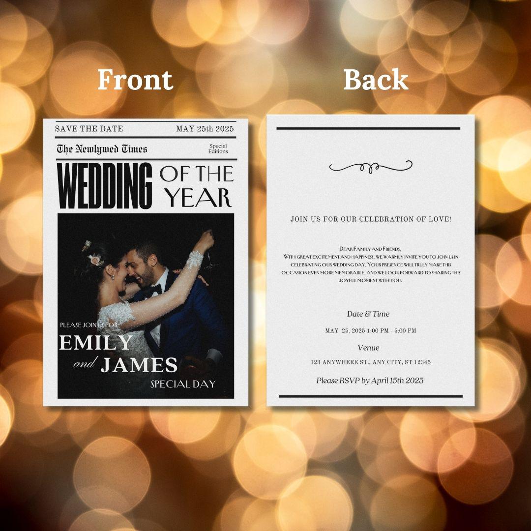 Wedding Newspaper Template With Photo, Wedding Newspaper Template ...