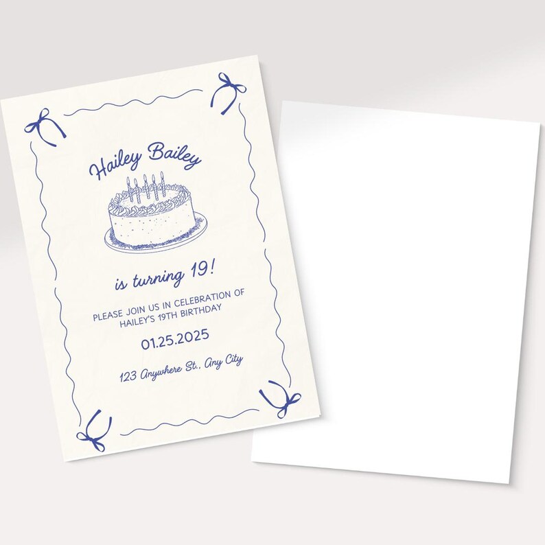 Women Birthday Invitation, Chic Birthday Invitation, Printable Let's ...