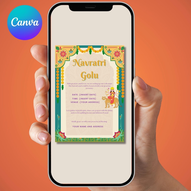 Customizable Navratri Golu Invitation - Digital Navratri Invite, Unique ...