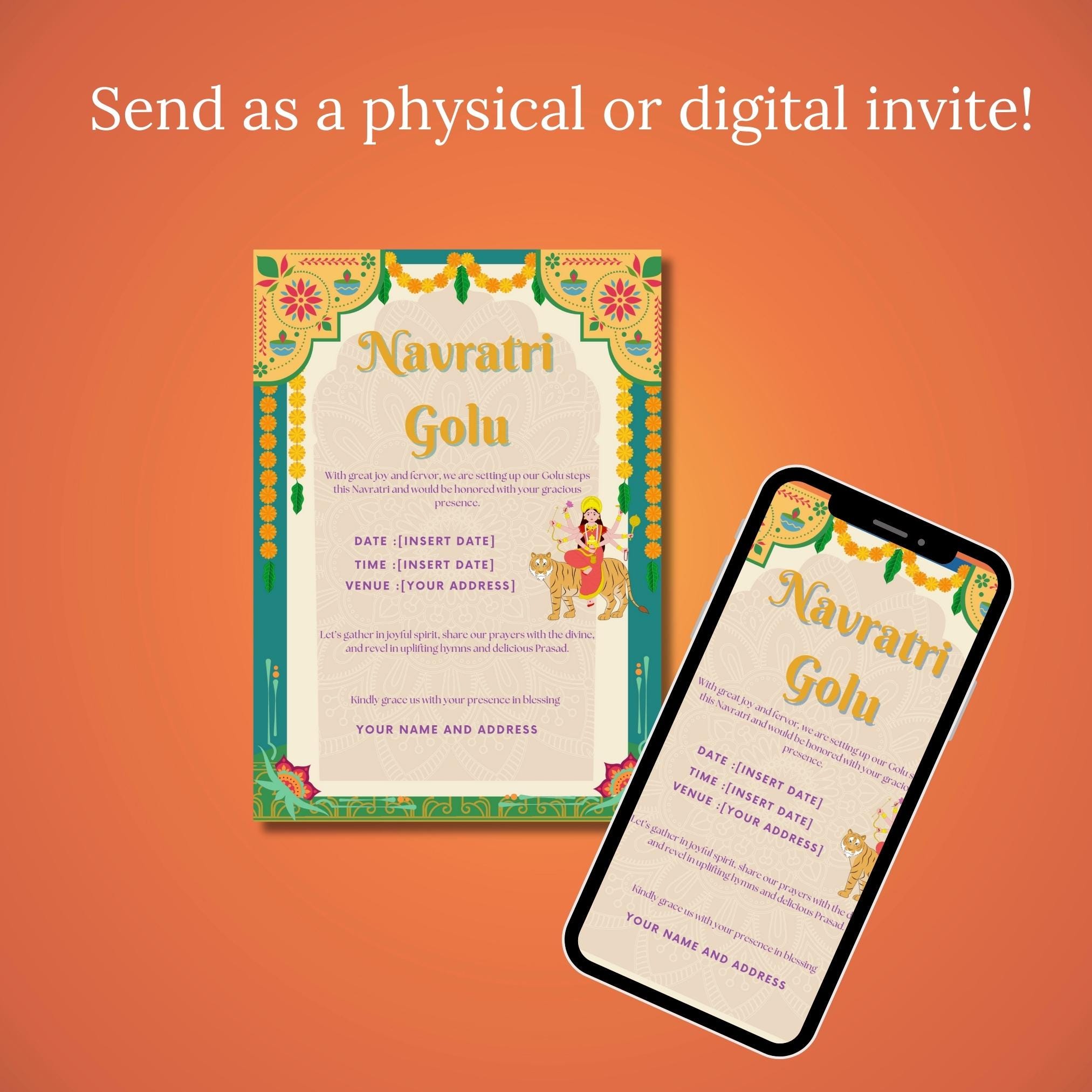 Customizable Navratri Golu Invitation - Digital Navratri Invite, Unique ...