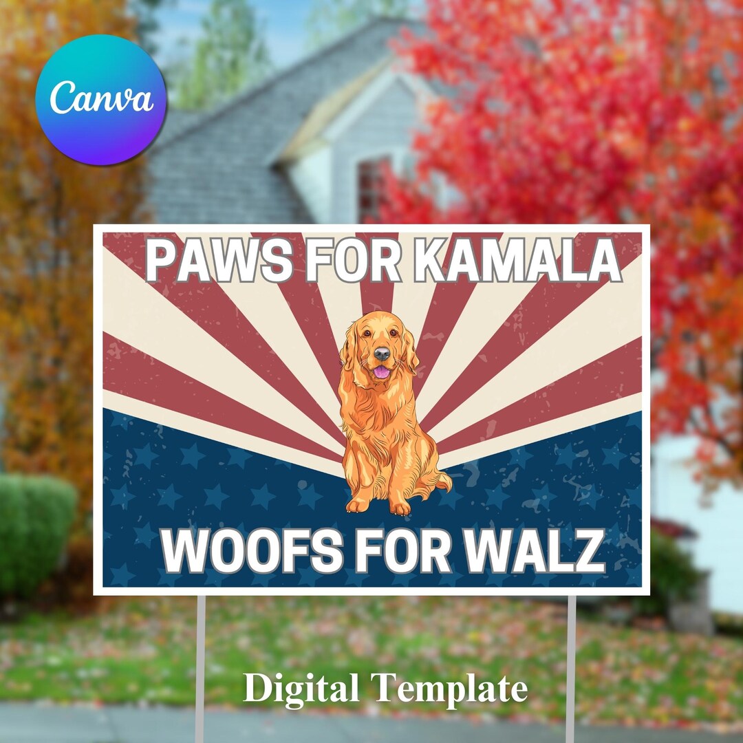 Dogs for Harris 2024 Yard Sign Digital Download 18x24, Dog Lovers for ...