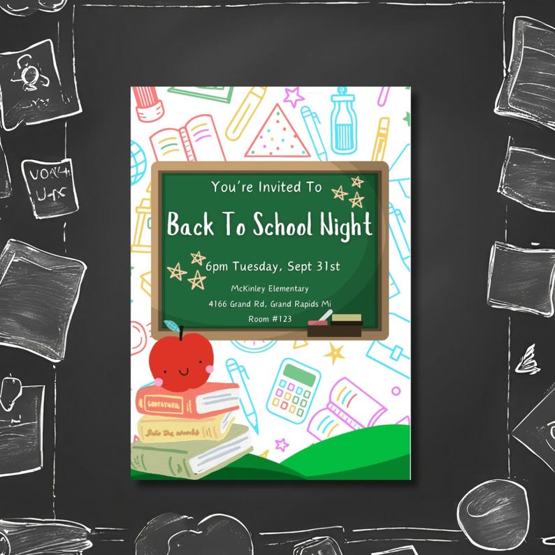 Back to School Night Flyer, Editable Back to School Night Template ...