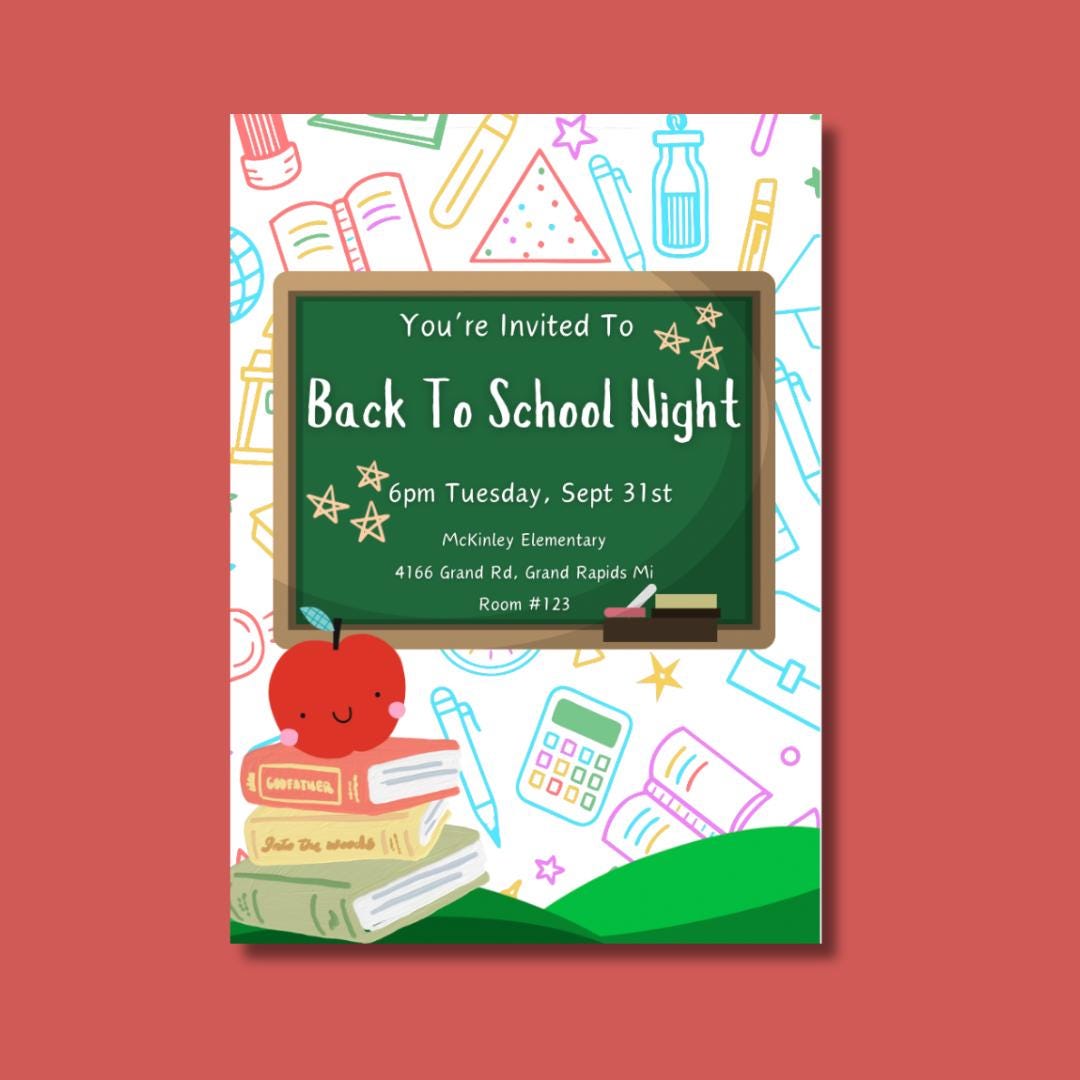 Back to School Night Flyer, Editable Back to School Night Template ...
