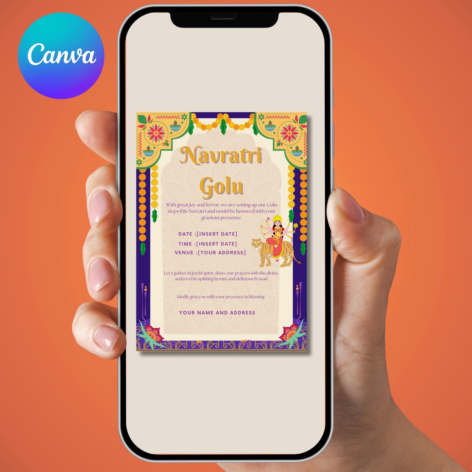Customizable Navratri Golu Invitation - Digital Navratri Invite, Unique ...