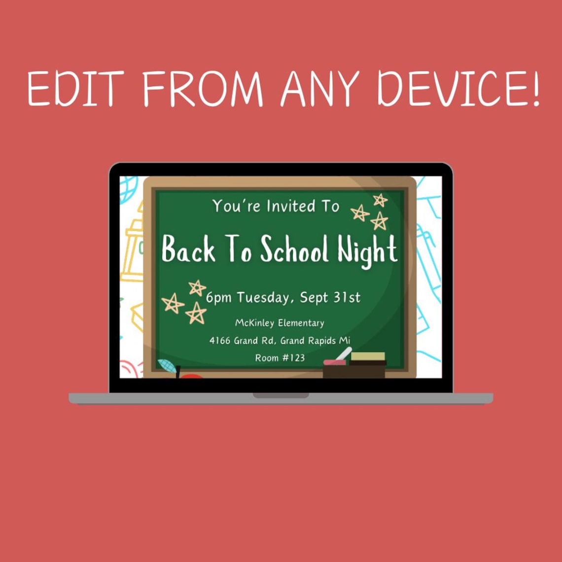 Back to School Night Flyer, Editable Back to School Night Template ...