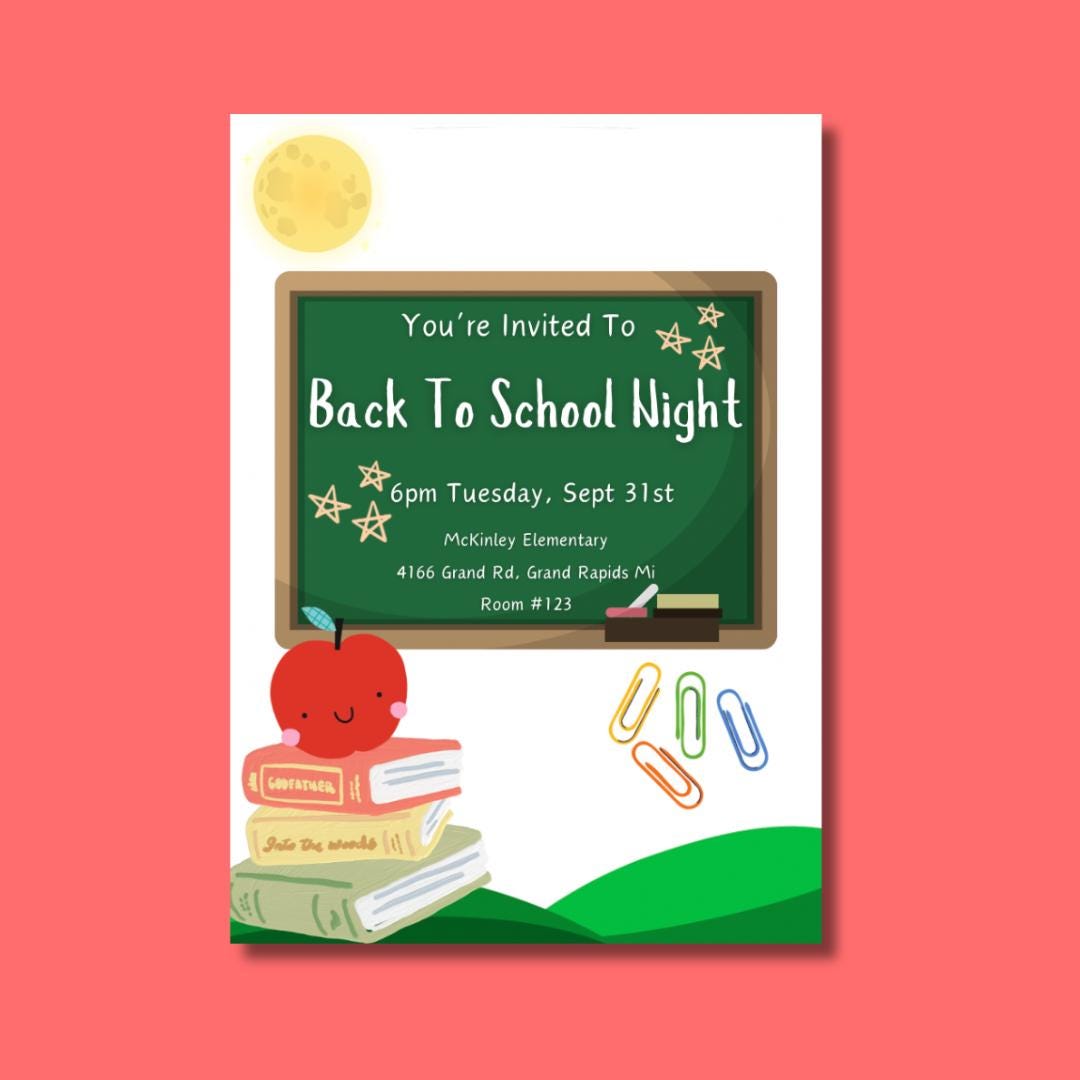 Back to School Night Flyer, Editable Back to School Night Template ...
