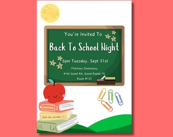 Back to School Night Flyer, Editable Back to School Night Template ...