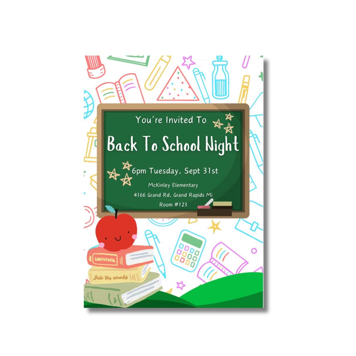 Back to School Night Flyer, Editable Back to School Night Template ...