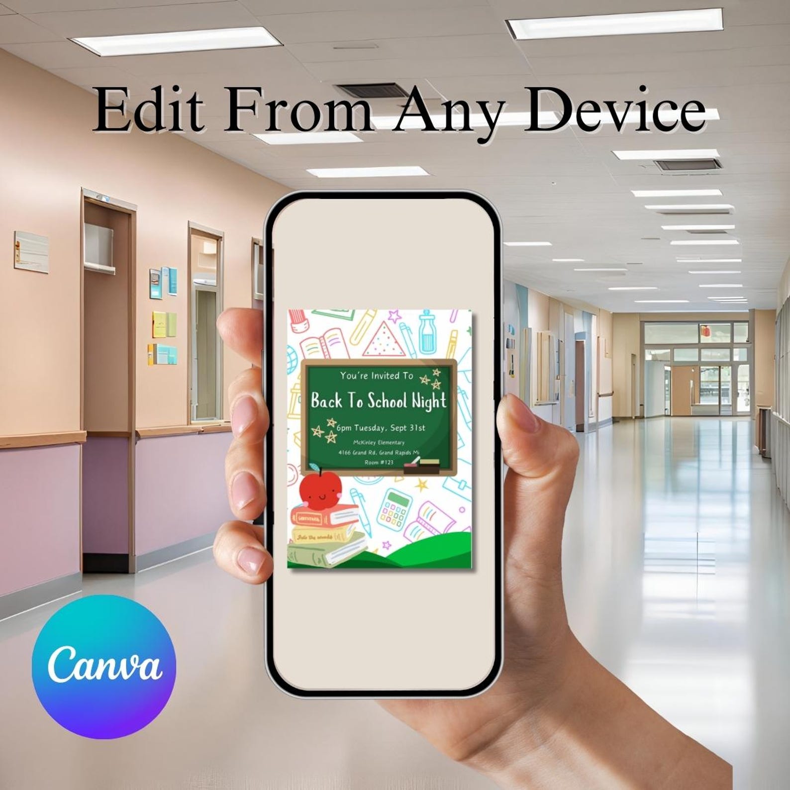 Back to School Night Flyer, Editable Back to School Night Template ...