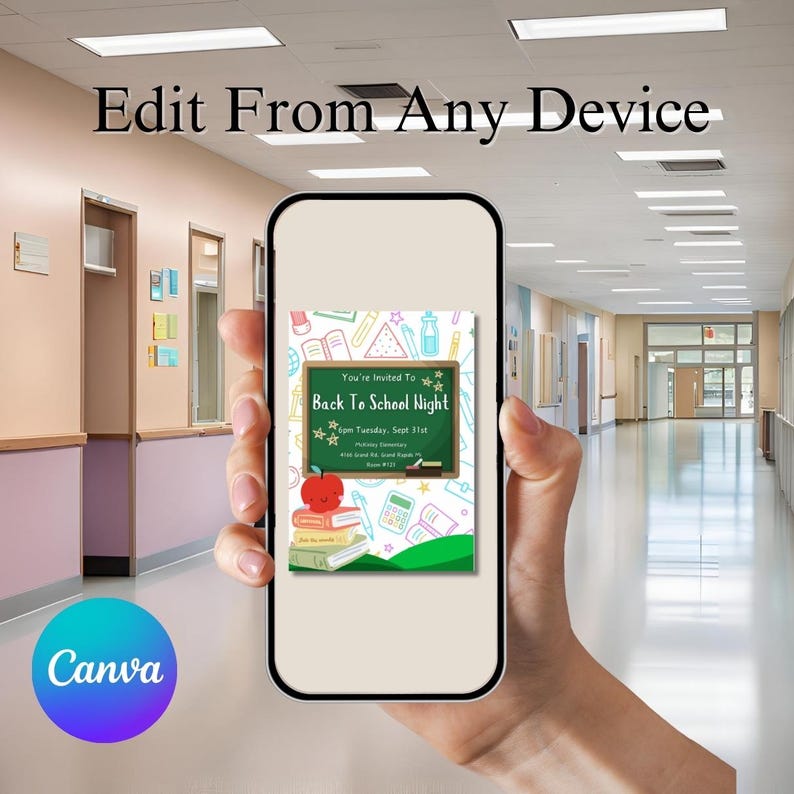 Back to School Night Flyer, Editable Back to School Night Template ...