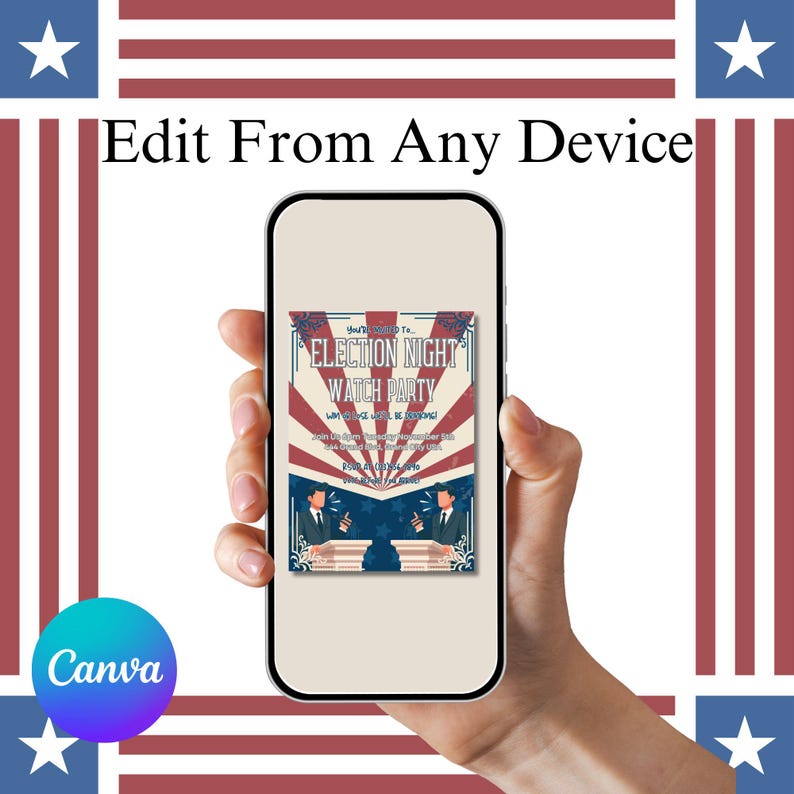 Election Night Watch Party Invitation, Political Watch Party Invite ...