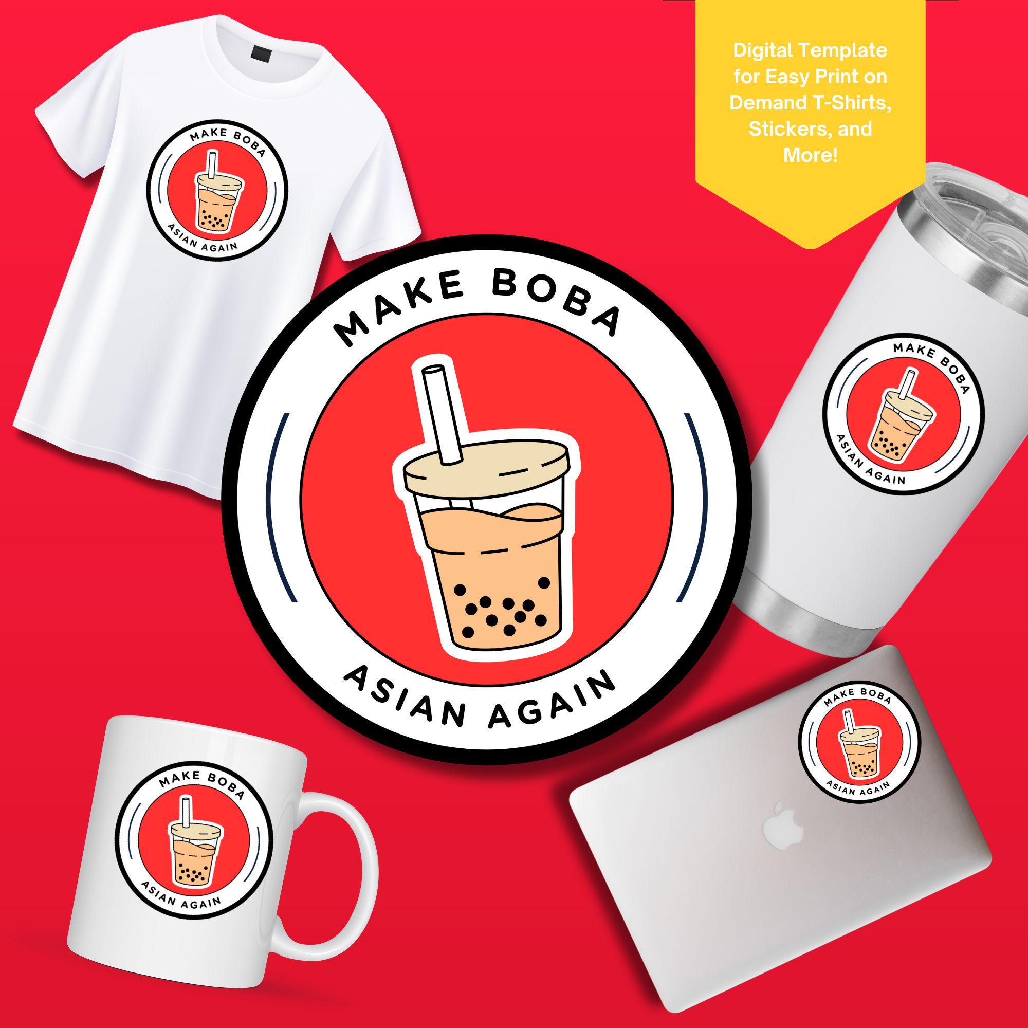 Boba Digital Template, Boba Tea Sticker Template, Bubble Tea Funny ...