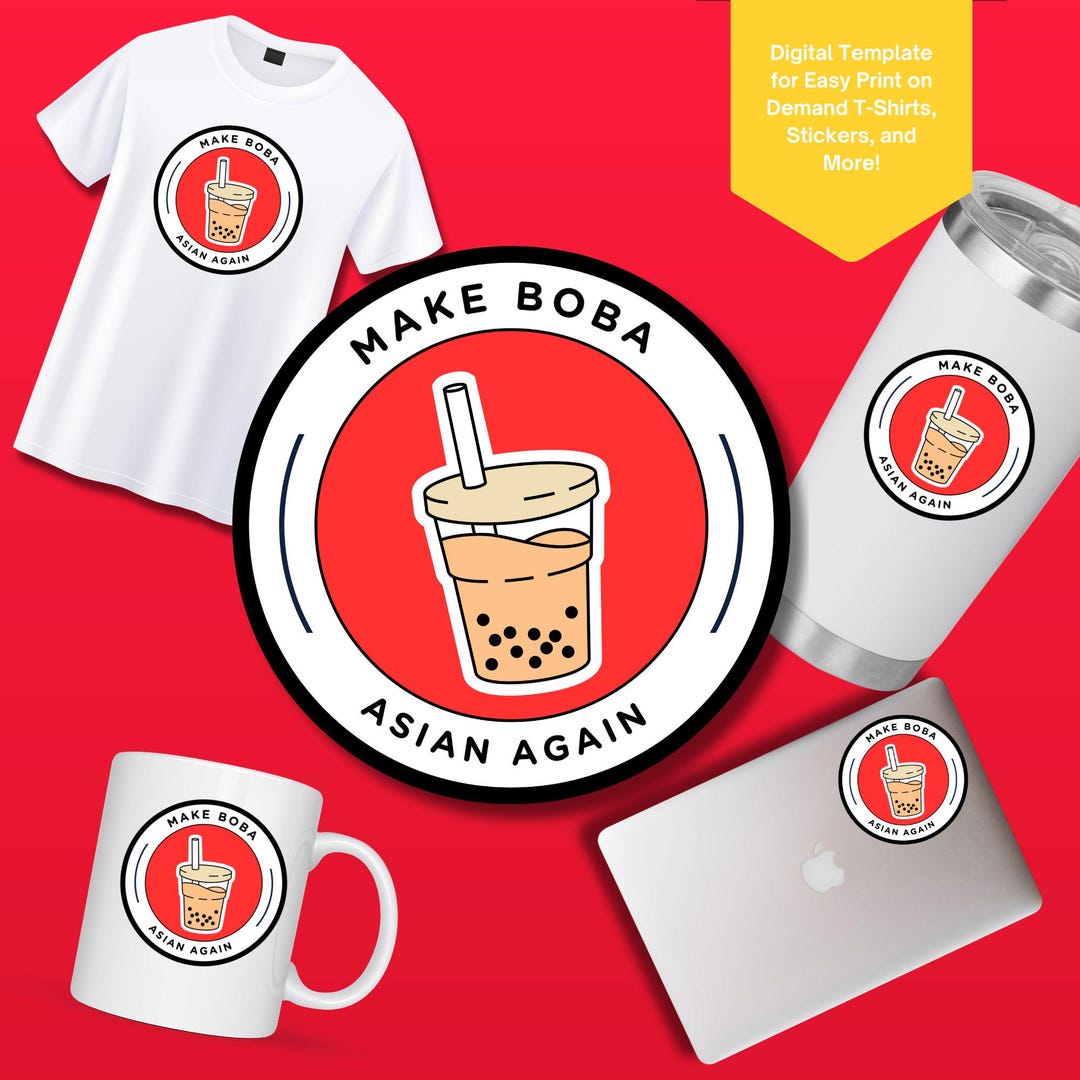 Boba Digital Template, Boba Tea Sticker Template, Bubble Tea Funny ...