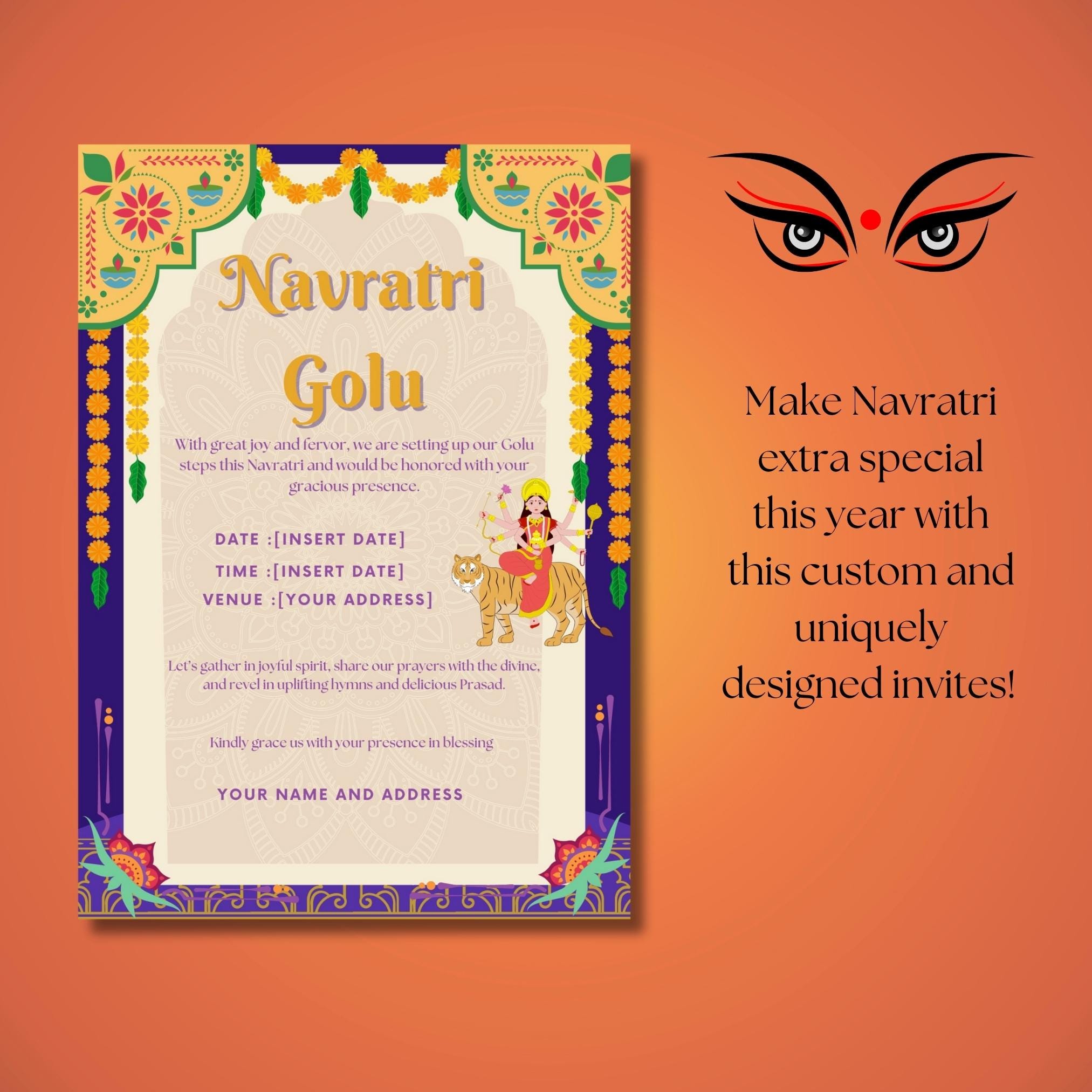 Customizable Navratri Golu Invitation - Digital Navratri Invite, Unique ...