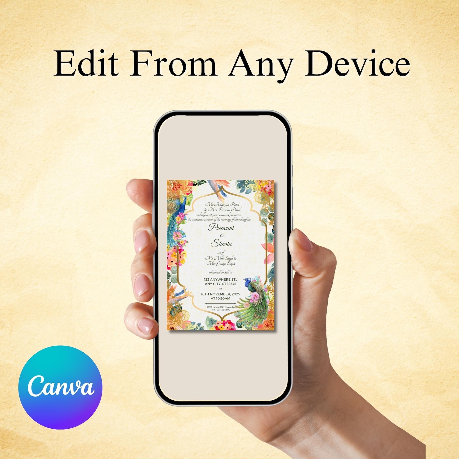 Indian Wedding Invitations Hindu Asian Mehendi Sangeet Reception Haldi ...