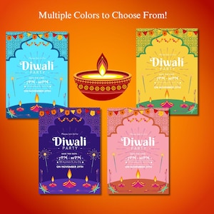 Editable Diwali Festival Invitation, Diwali Party Invitation, Hindu ...