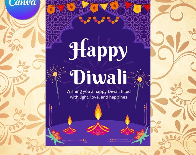 Editable Diwali Festival Invitation, Diwali Party Invitation, Hindu ...