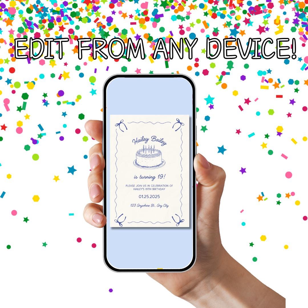 Women Birthday Invitation, Chic Birthday Invitation, Printable Let's ...