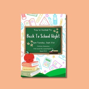 Back to School Night Flyer, Editable Back to School Night Template ...