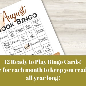 A Year of Book Bingo Monthly Reading Challenge for Book Lovers 12 ...