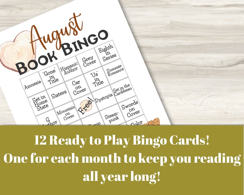 A Year of Book Bingo Monthly Reading Challenge for Book Lovers 12 ...