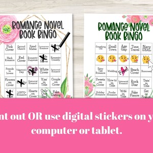 Romance Novel Book Bingo Fun Reading Challenge Game for - Etsy