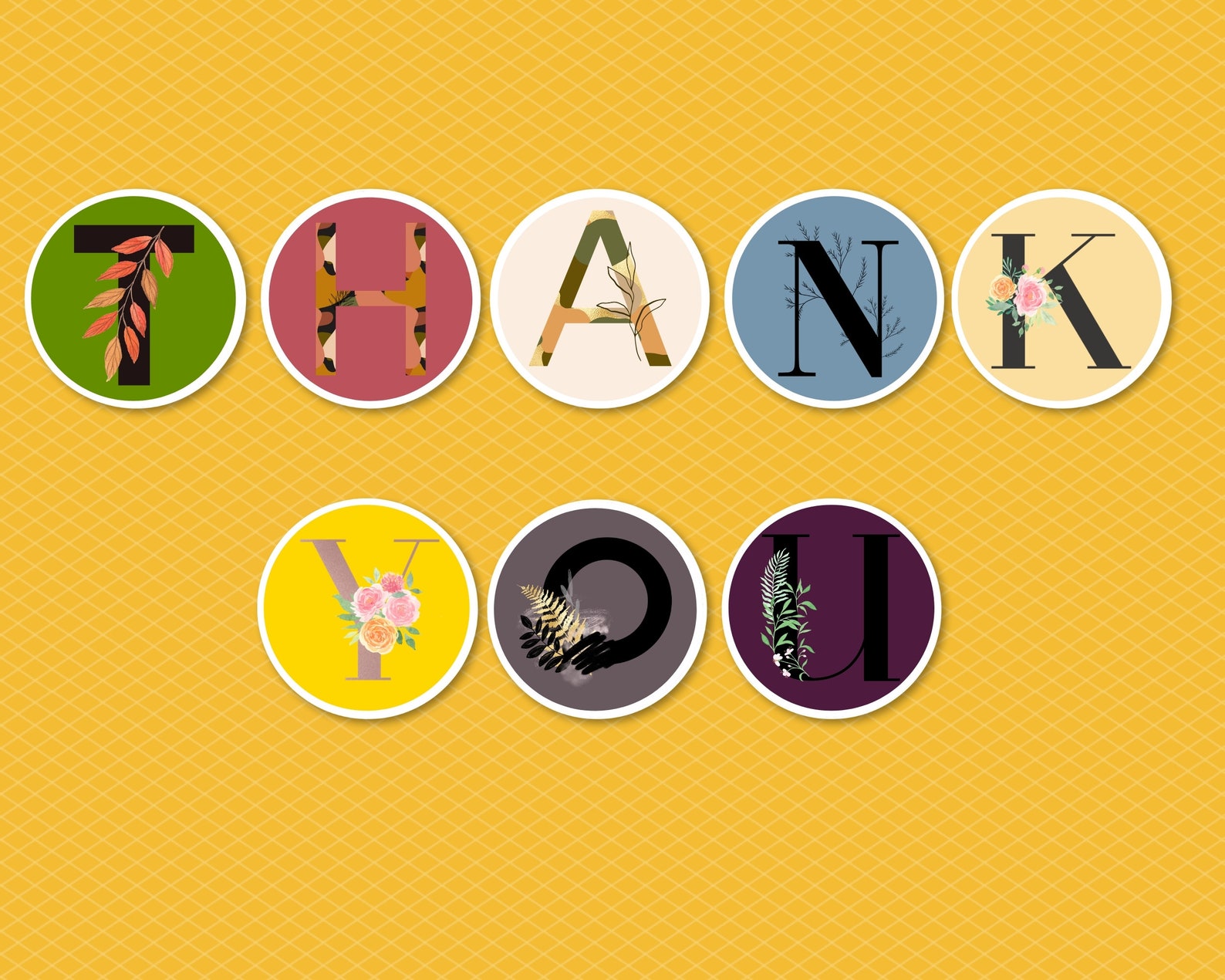 Circular Monogram Alphabet Digital Stickers Printable Letter - Etsy