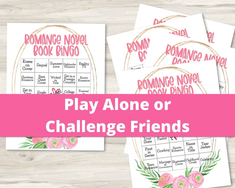 Romance Novel Book Bingo Fun Reading Challenge Game for | Etsy