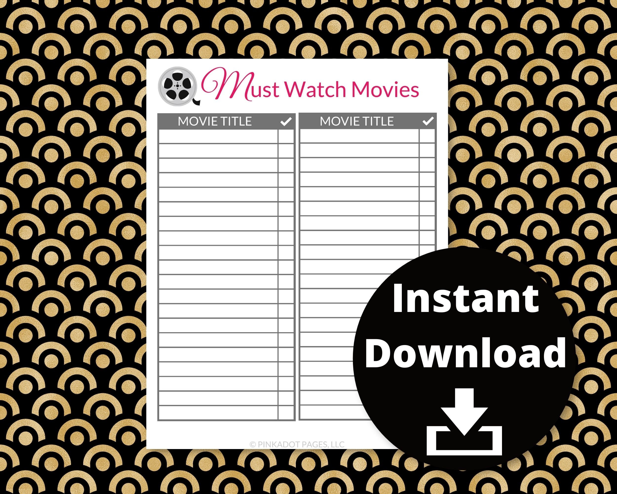 Printable Entertainment Tracker Entertainment Log, Series Tracker ...
