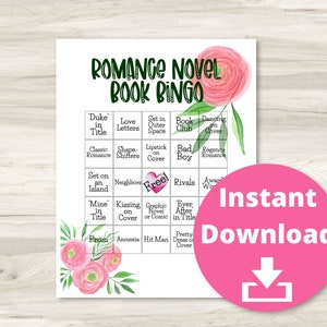 Romance Novel Book Bingo Fun Reading Challenge Game for - Etsy